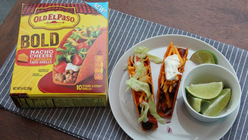 Taste Test: Old El Paso Bold Nacho Cheese Stand ‘n’ Stuff Taco Shells ...