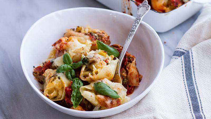 Pasta and Mini Meatball-Stuffed Pasta Shells - BettyCrocker.com